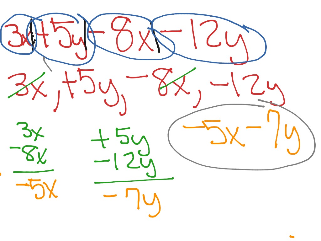 Combining like. Terms | Math, Statistics, None Of The Above | ShowMe