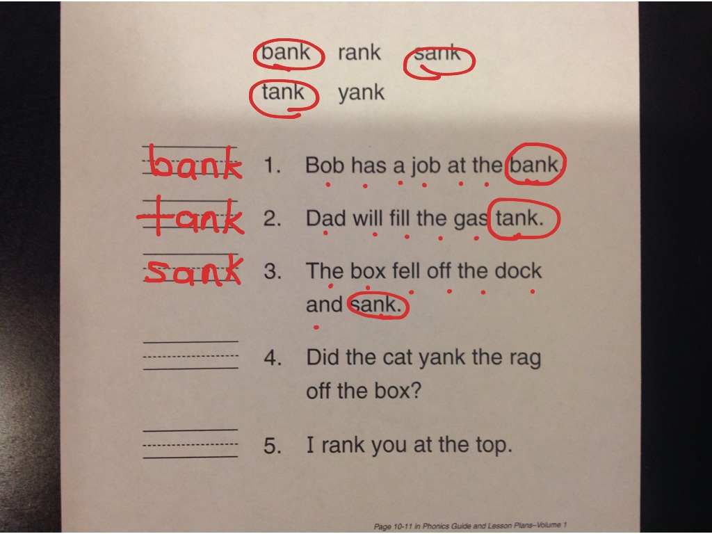 -ank words | english | ShowMe