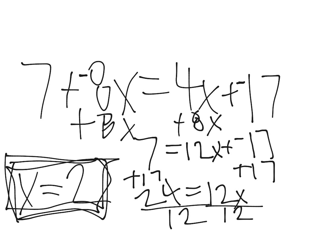 Basic algebraic equations (solving for x) | Math | ShowMe