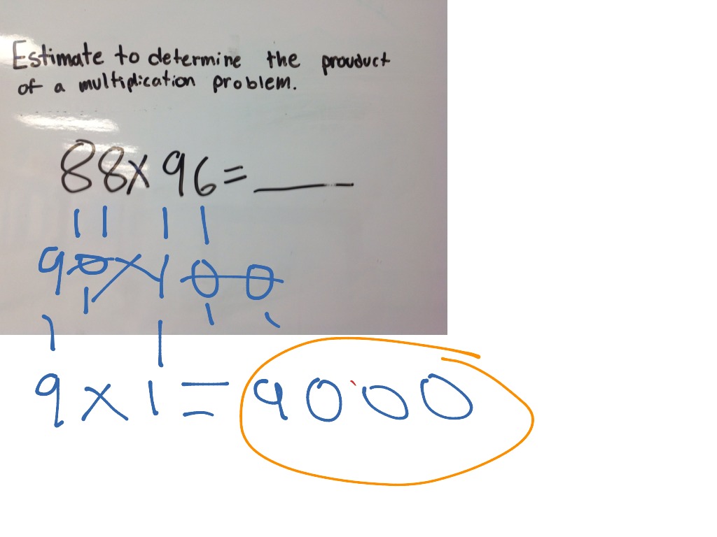 Estimate to determine the product of a multiplication problem | Math | ShowMe