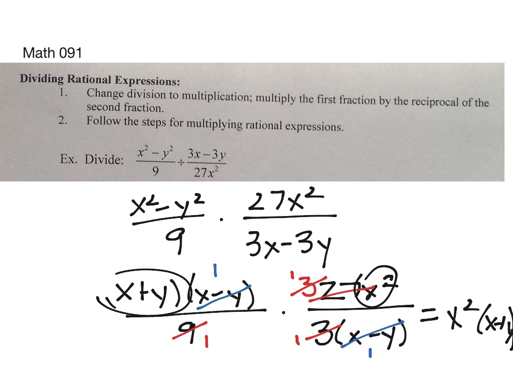 Math 091 Dividing Rational Expressions | Math | ShowMe