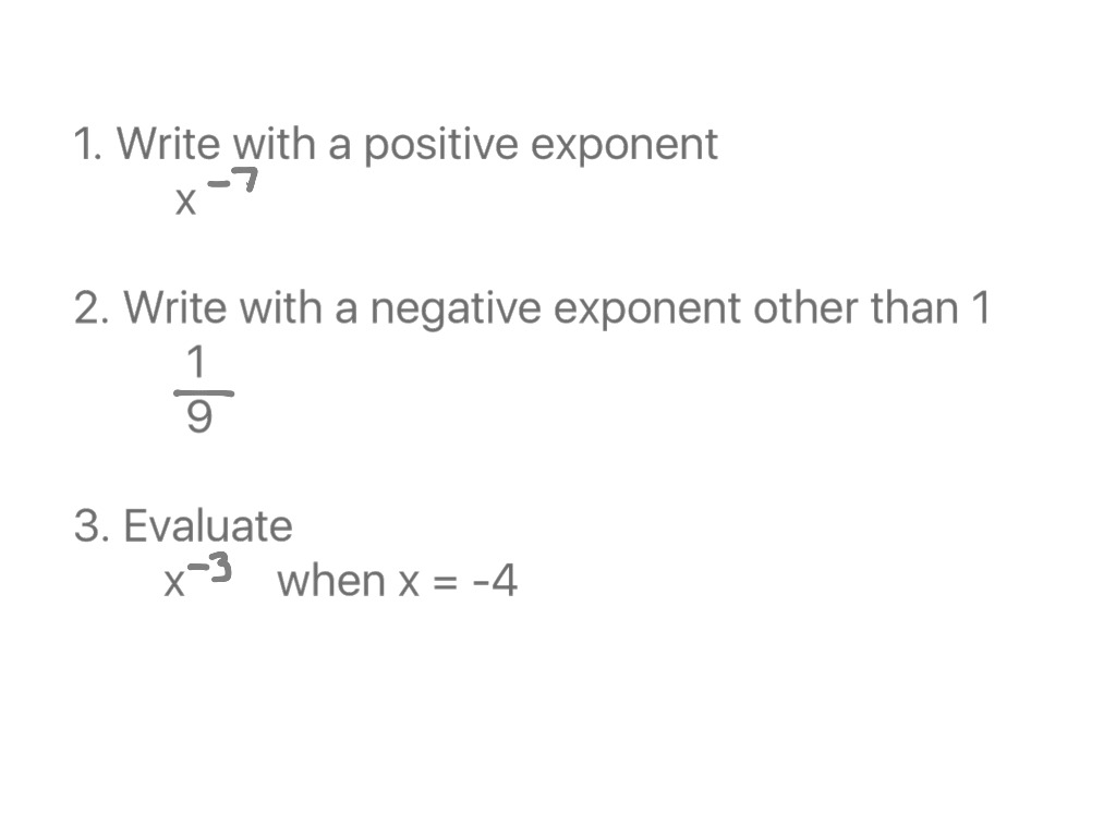 PA neg exponent | Math | ShowMe