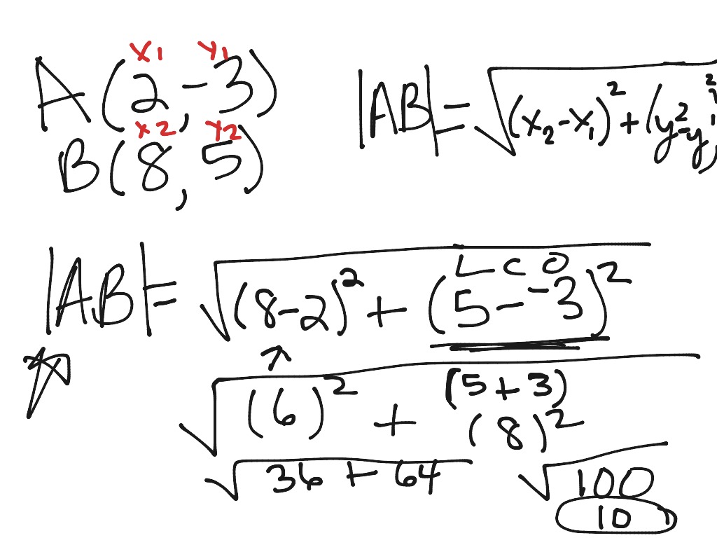 Distance formula | Math, Algebra, Graphing | ShowMe