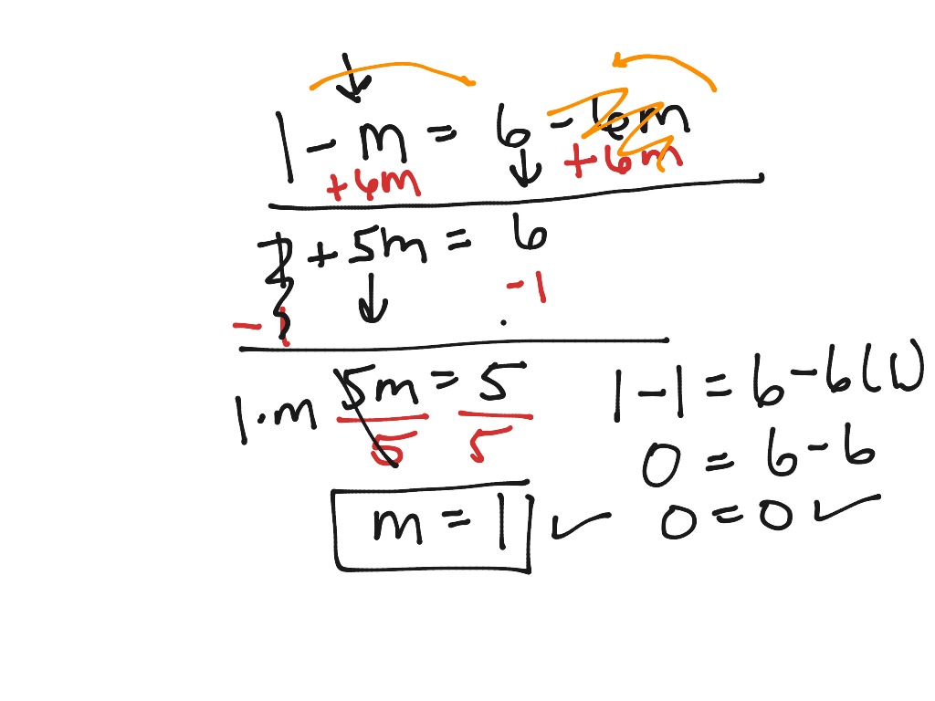 Variable on both sides 2 | Math | ShowMe