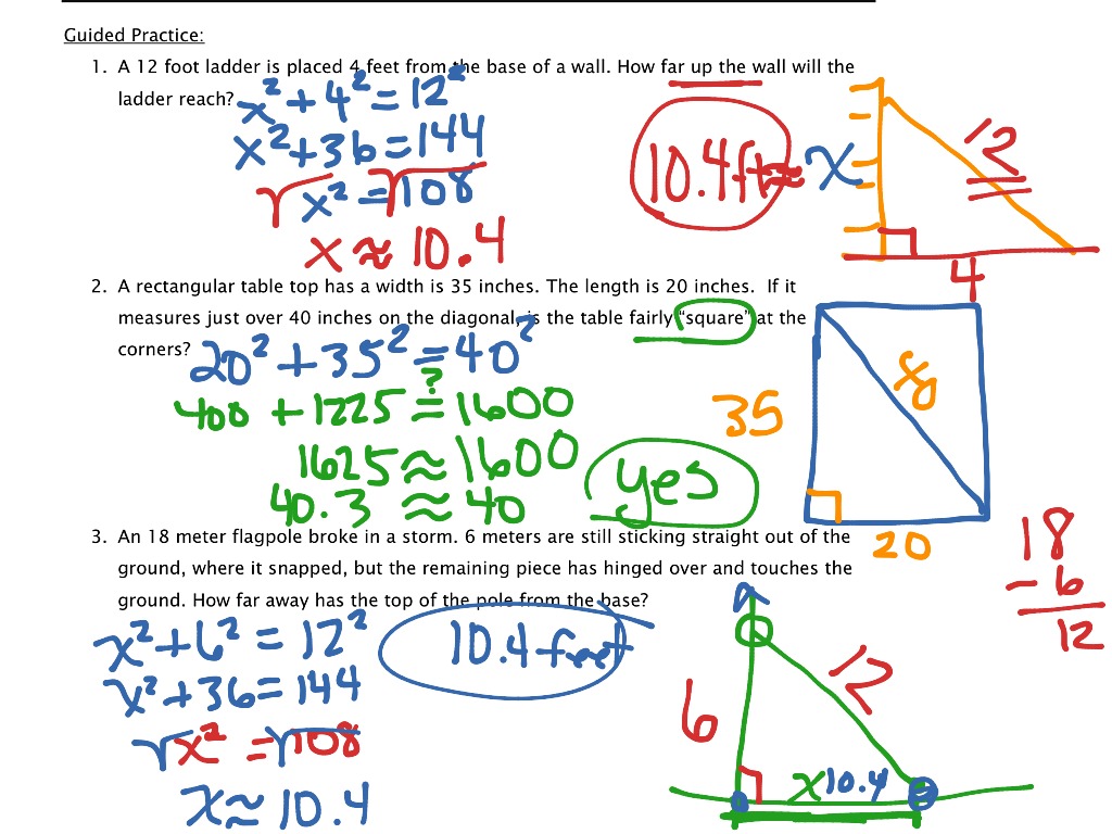 L4 Pythagorean Word Problems | Math | ShowMe