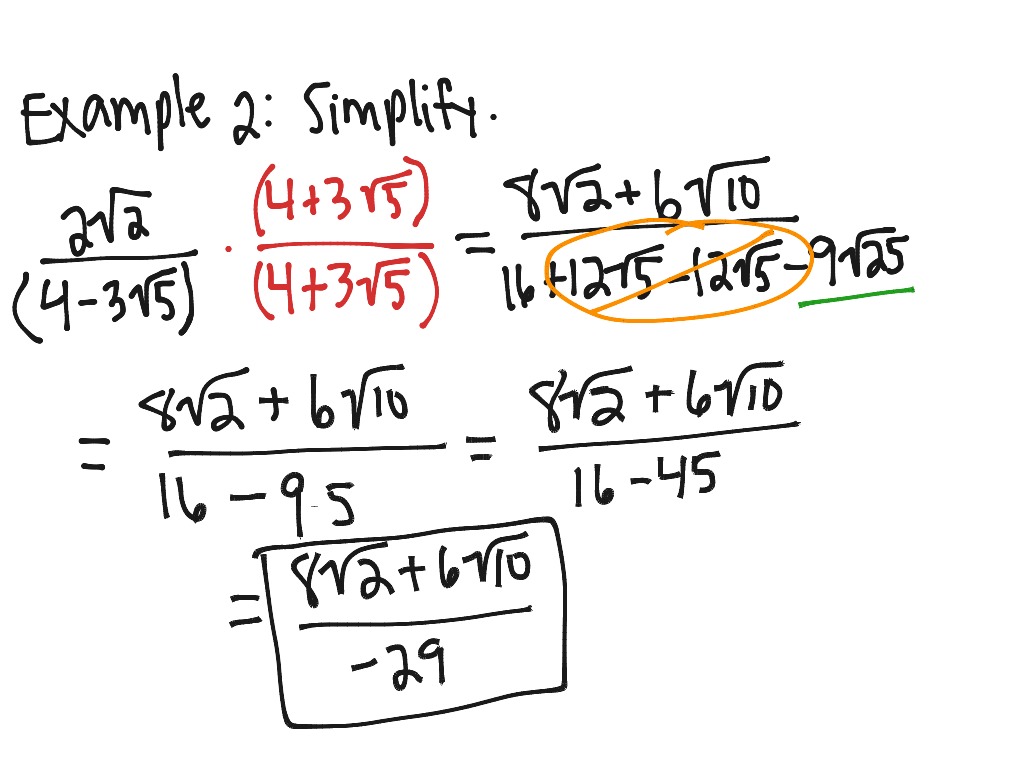 PREC Unit 1, Lesson 3: Rationalizing Binomial Denominators | Math | ShowMe