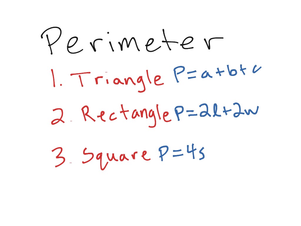 Perimeter of Tri, Rect, Squares | Math | ShowMe