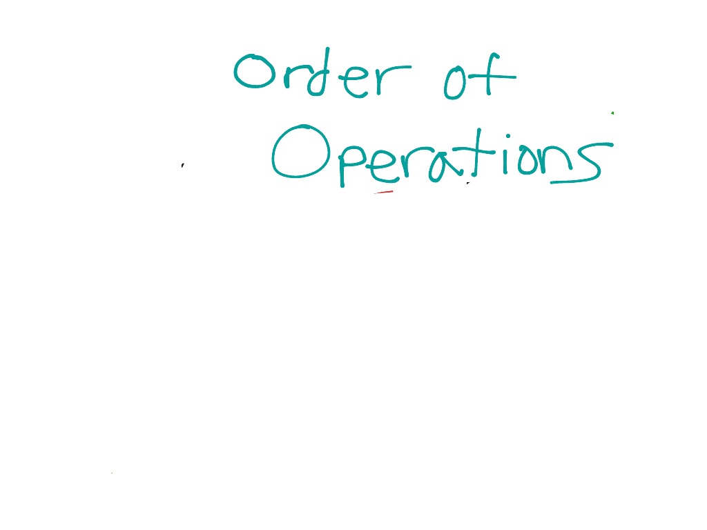 Order of Operations | Math | ShowMe