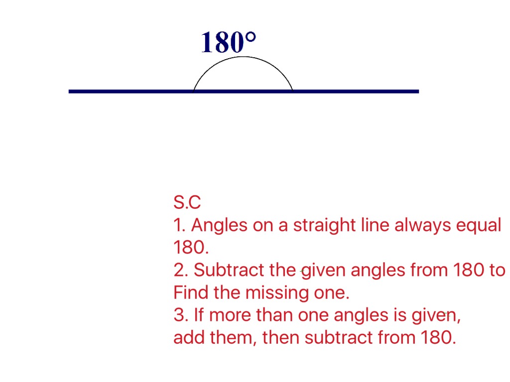 Angles on a straight line | Math | ShowMe