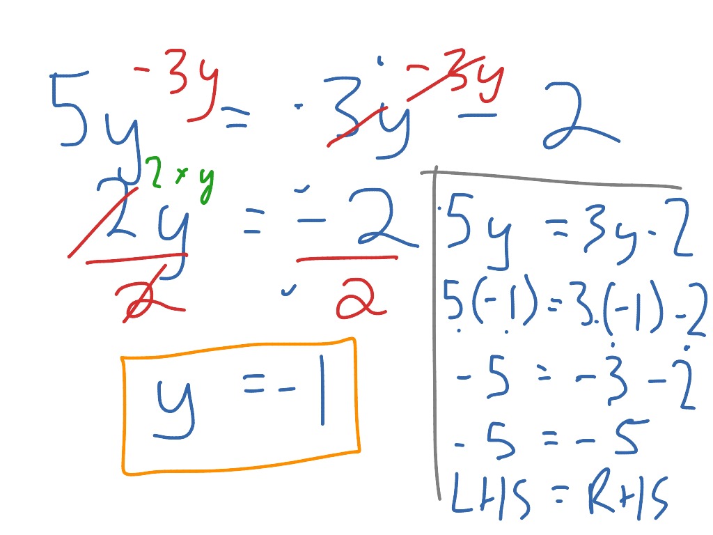 Basic both sides of equation solution for Rob | Math, Algebra, solving ...