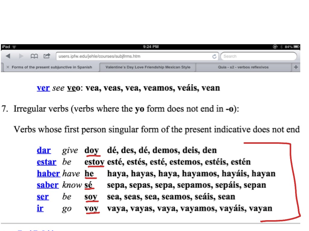 Span 4 - pres subj | Language | ShowMe