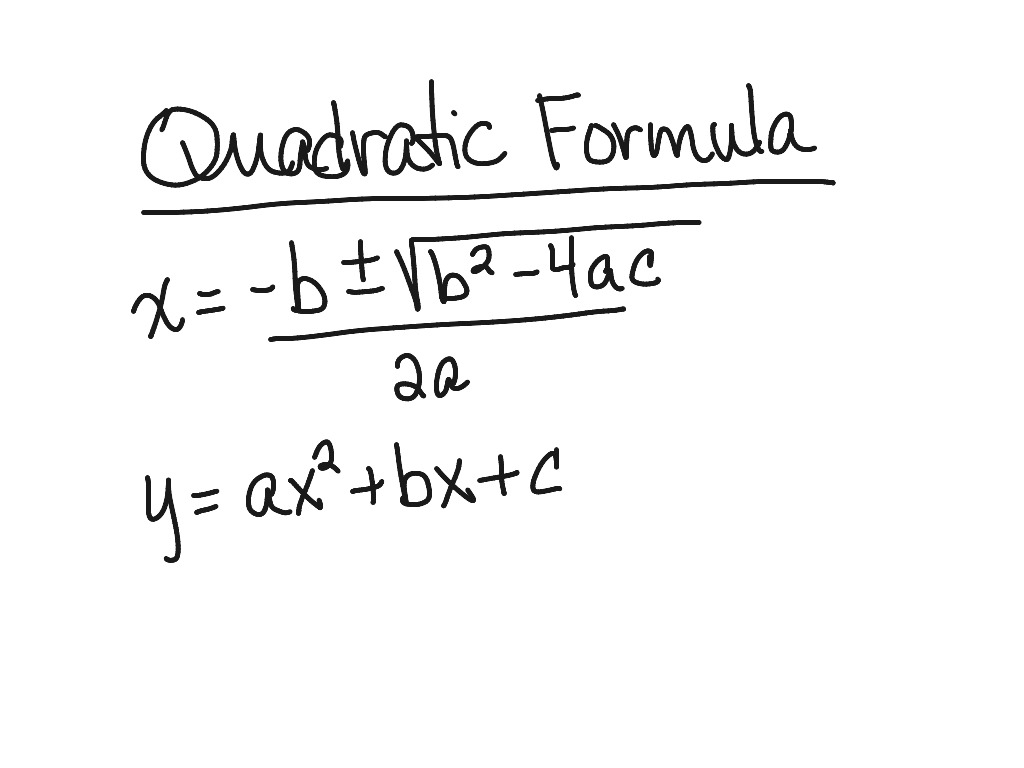 Quadratic Formula | Math, Algebra 2, Algebra | ShowMe