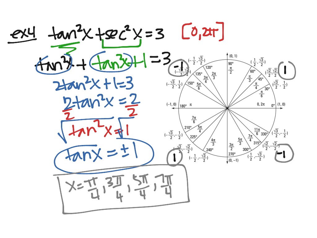 AlgTrig Section 14-6 Solving Trig Equations Using Substitution | Math ...