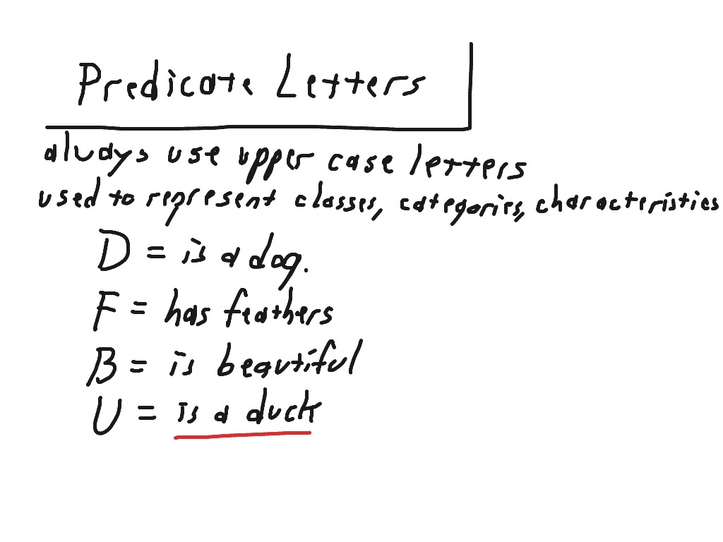 Predicate Letters | Math | ShowMe