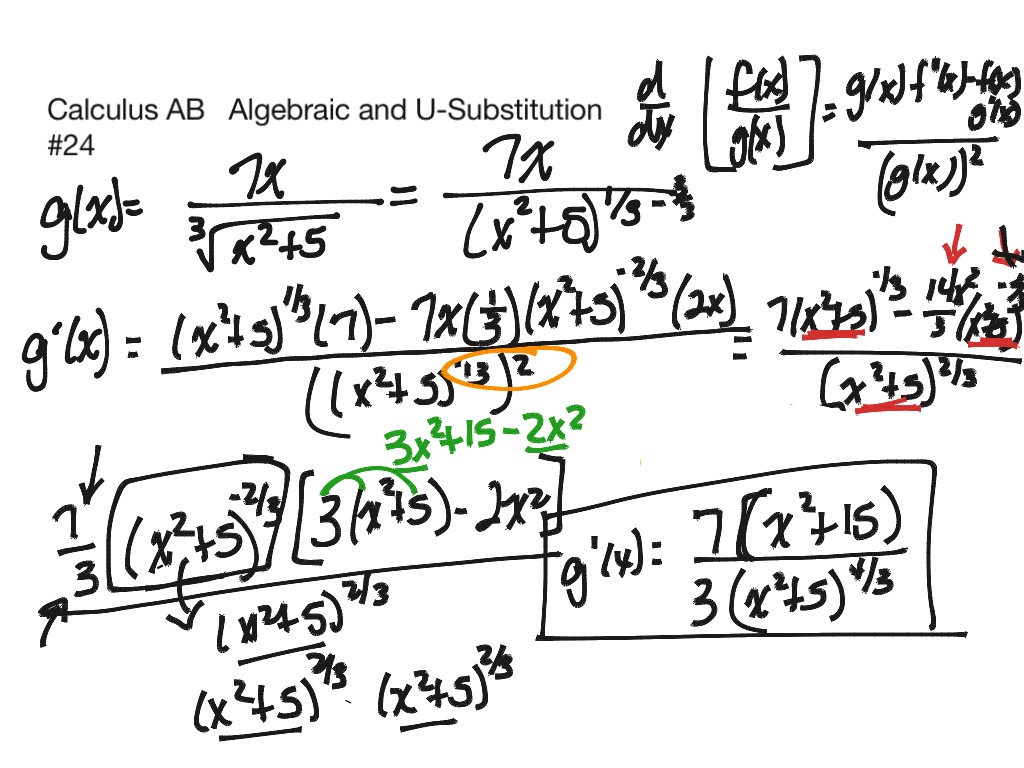 #24 Algebraic and U-Substitution | Math, High School Math, Calculus ...