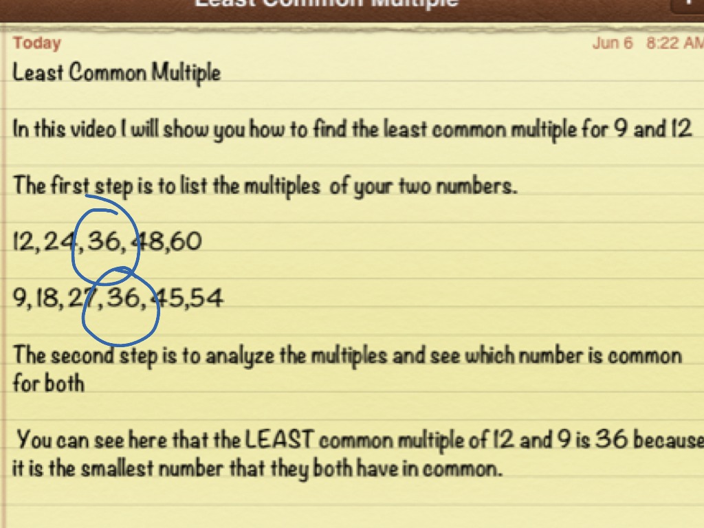 Least common multiple | Math | ShowMe