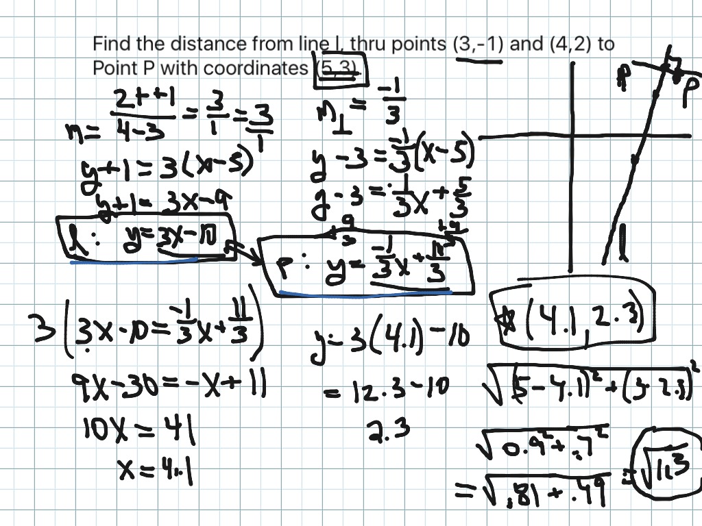 3.6b Perpendiculars and Distance | Math, geometry | ShowMe