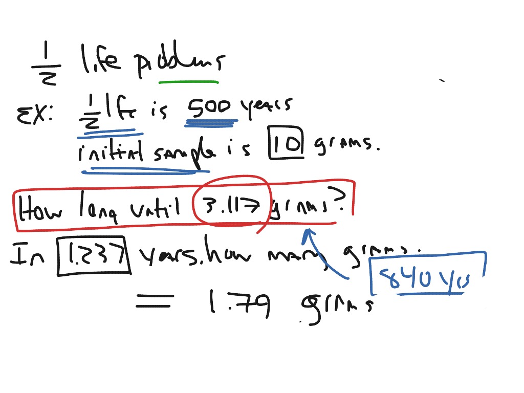 Exp model, half life | Math, Algebra 2 | ShowMe