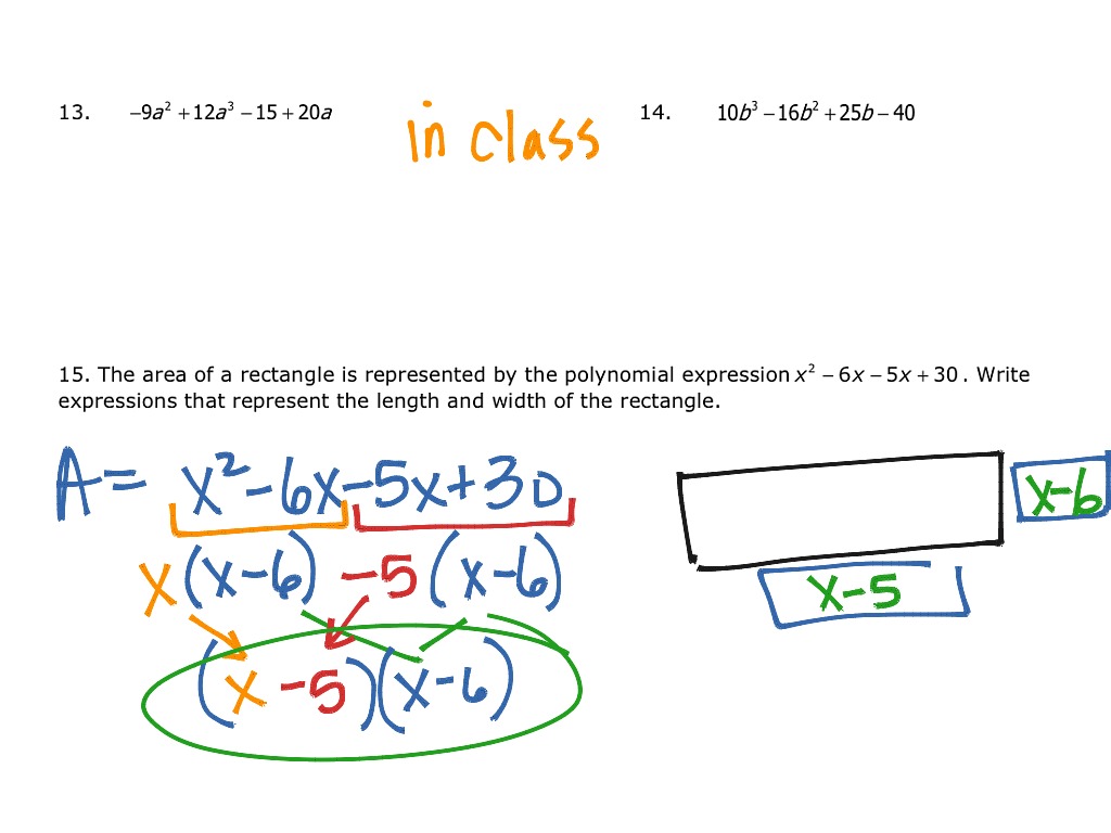 7.1 Factoring GCF and 4 Term Grouping | Math | ShowMe