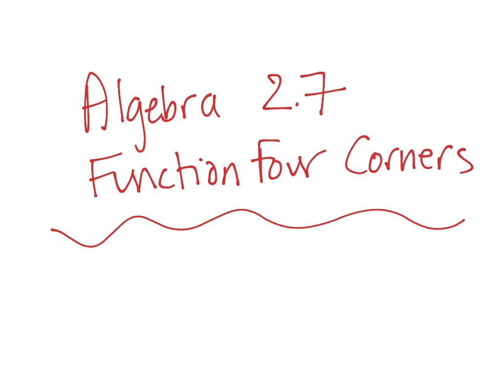Algebra 2.7 -- Function Four Corners | Math, geometry | ShowMe