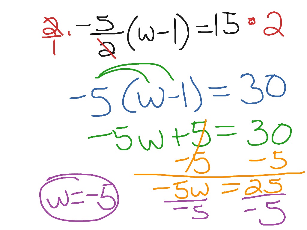 Multi Step Equations With Fractions ShowMe