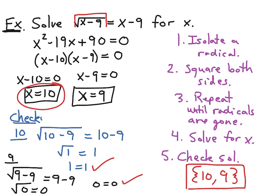 3.4 - Radical with quadratic, two sol | Math | ShowMe