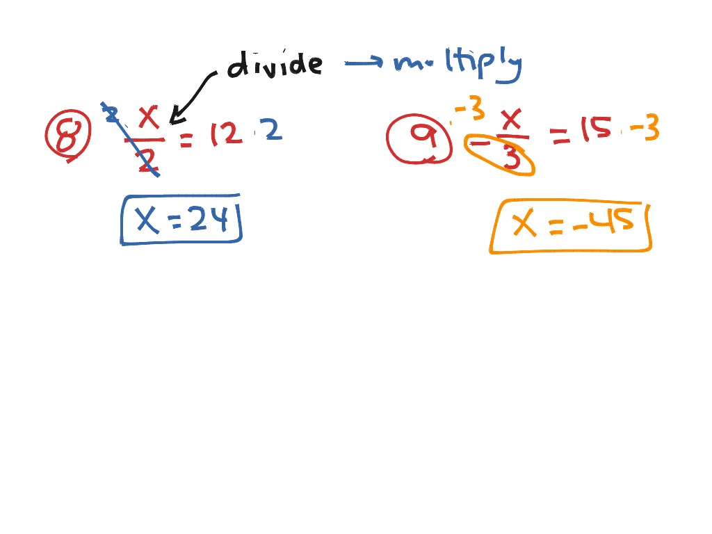 Solving one-step equations | Math | ShowMe