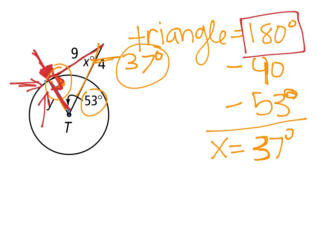 8-3: finding angle measures (tangent triangle) | Math, geometry ...