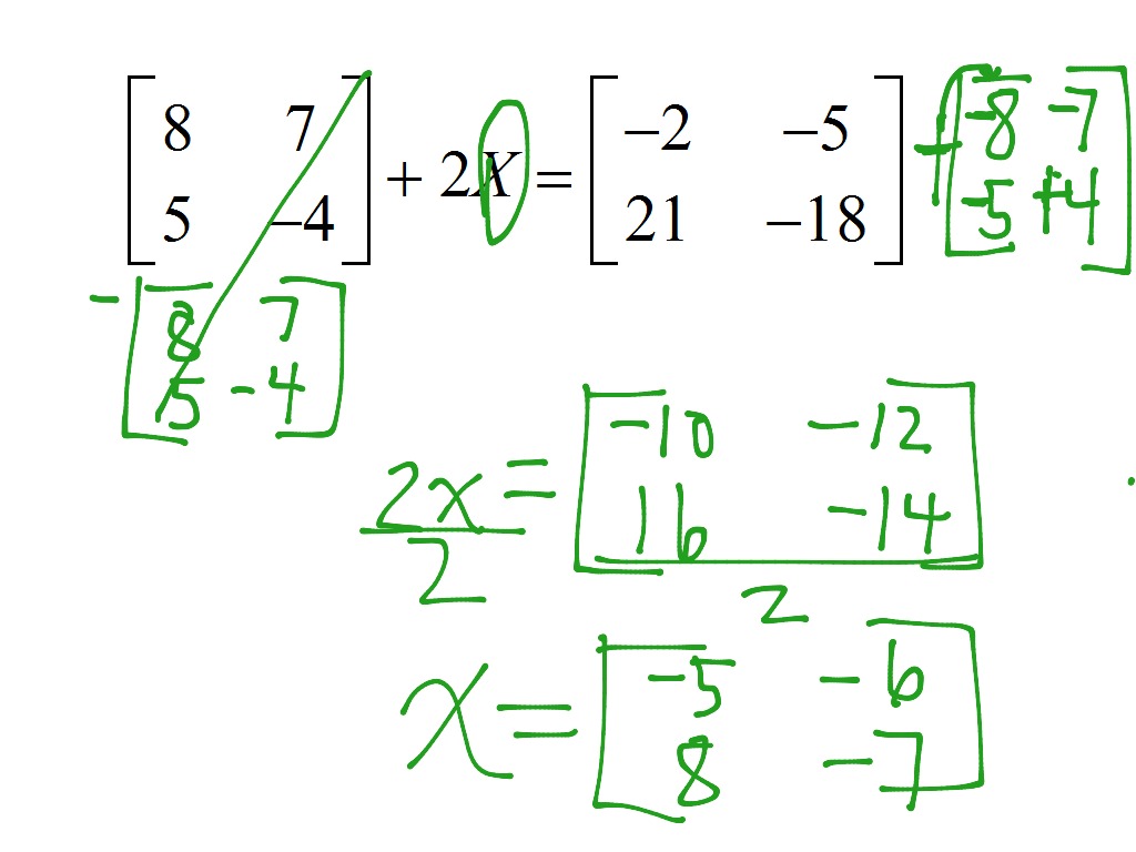 Solving Equations With Matrices | Math | ShowMe