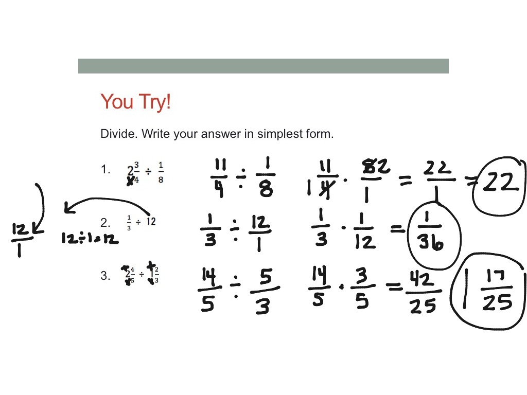 Divide Fractions | Math, Elementary Math, 5th grade math | ShowMe