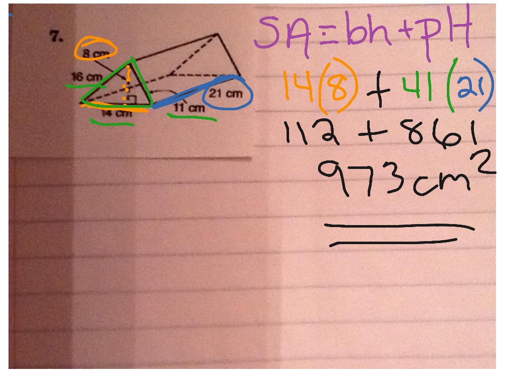 HW surface area 7 | Surface Area | ShowMe