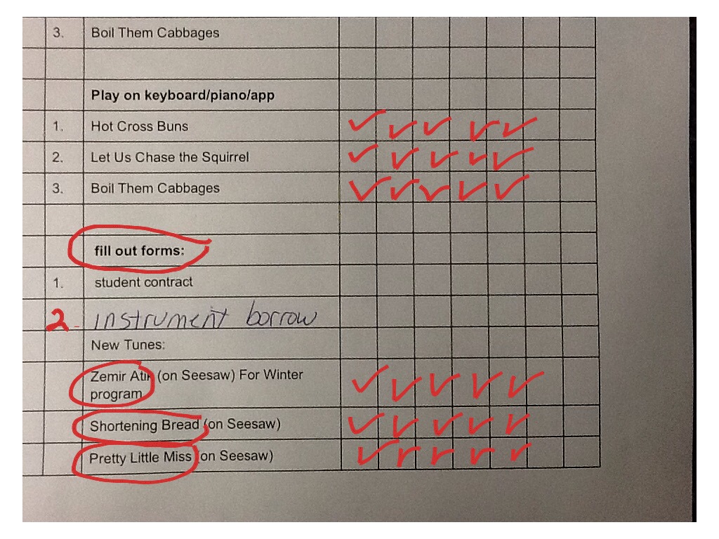 Practice sheet 2016-2017 | Music | ShowMe