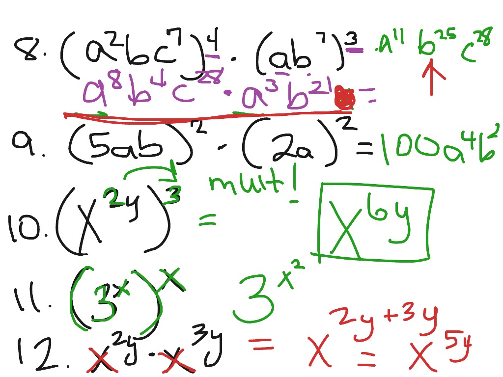 8.1 Power of a Product | Math, Algebra, exponents | ShowMe