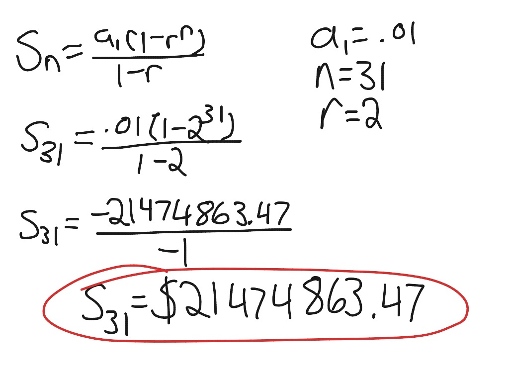 Geometric Series Problem | Math, Algebra 2, Sequences and Series | ShowMe