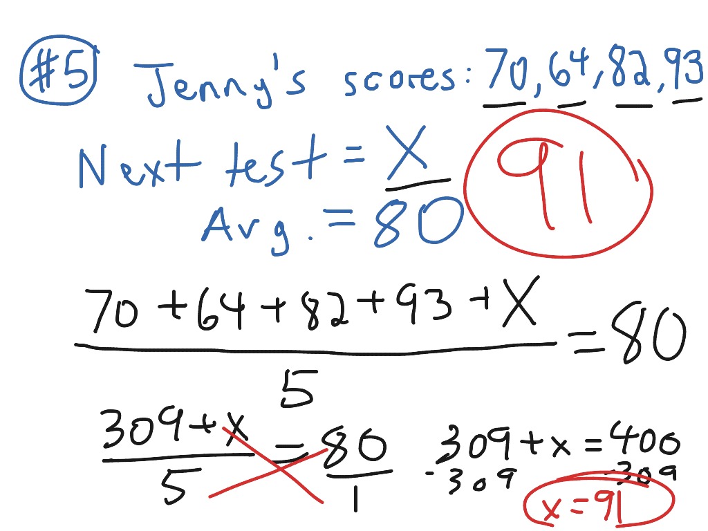Mean (avg.) Word Problem | Math | ShowMe