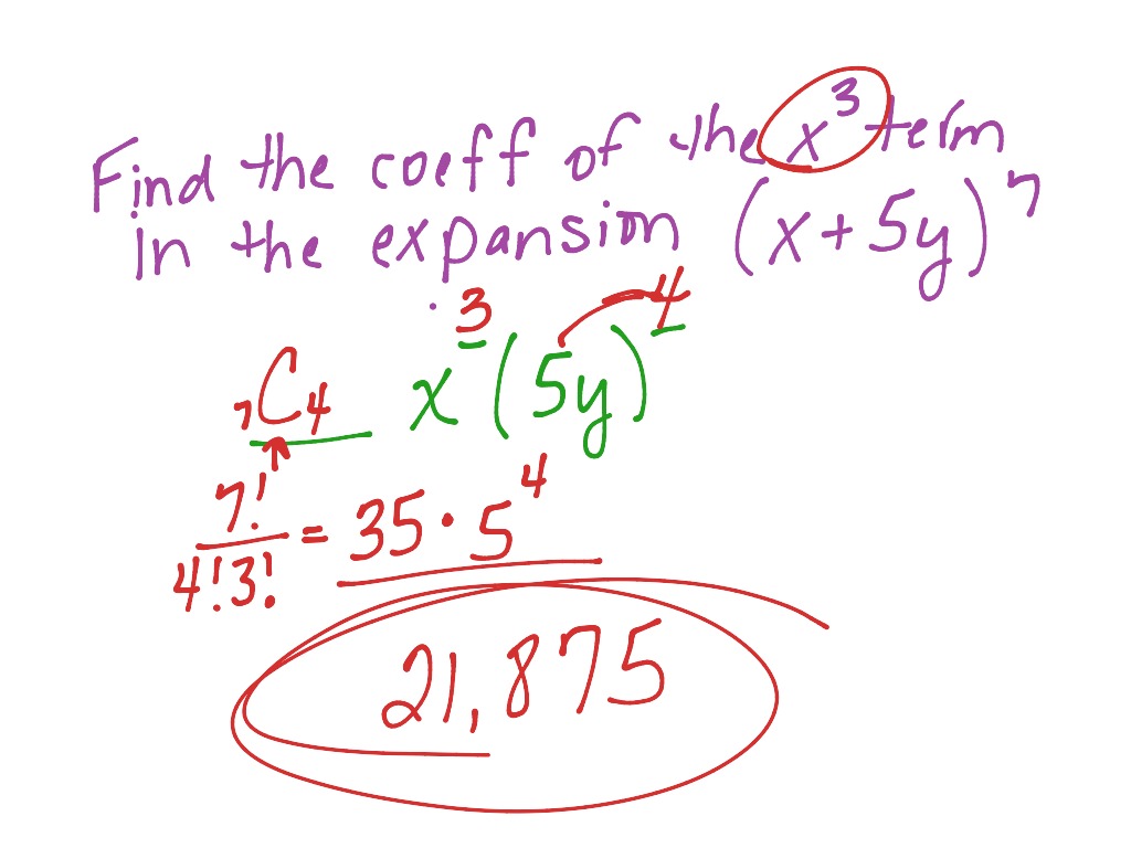 Binomial expansion | Math, Precalculus, Sequences and Series | ShowMe