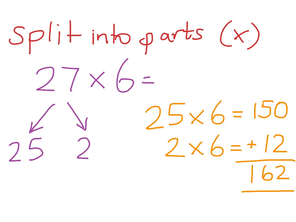 Split into parts (x) | Math, Arithmetic, multiplication | ShowMe