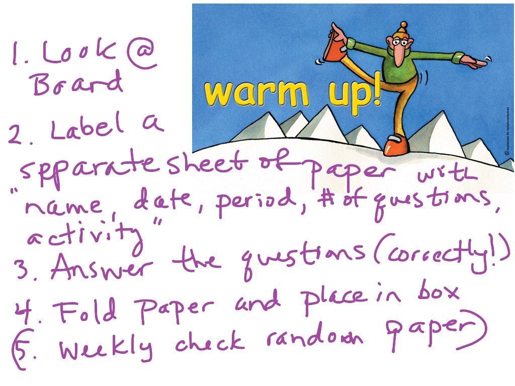 Warm up | Classroom Management | ShowMe