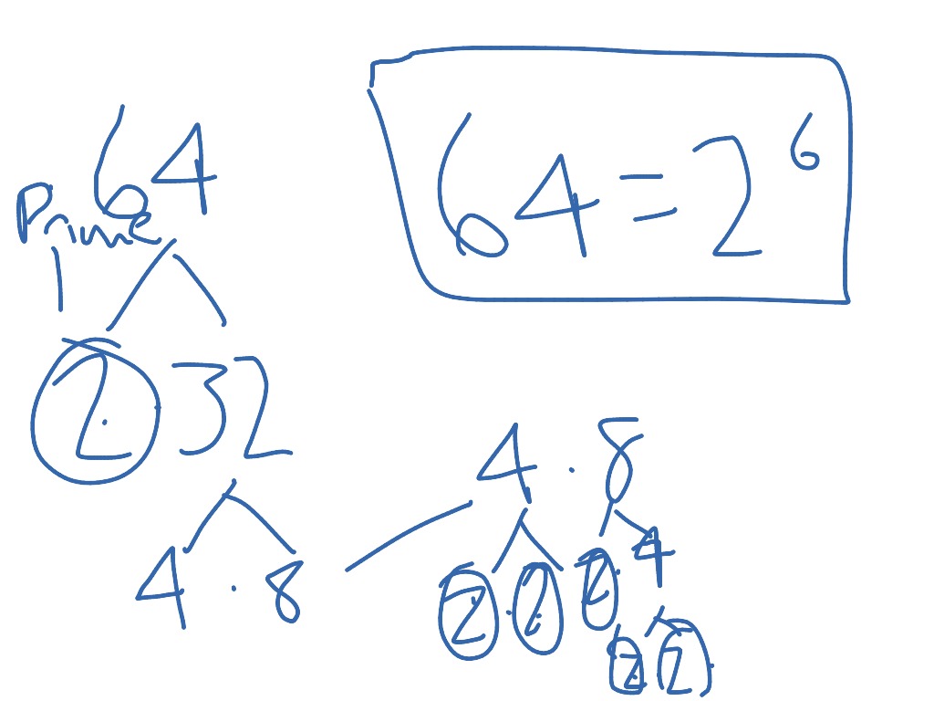 Brandon Hubbard- Prime Factorization of 64 | Math, Algebra, Factoring ...