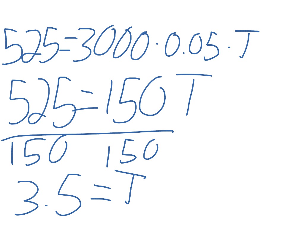 Simple interest | Math, Elementary Math, 8th Grade Math | ShowMe