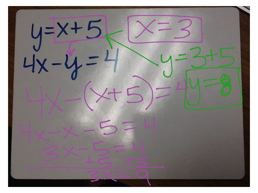 SOE Substitution Method Example | Math | ShowMe