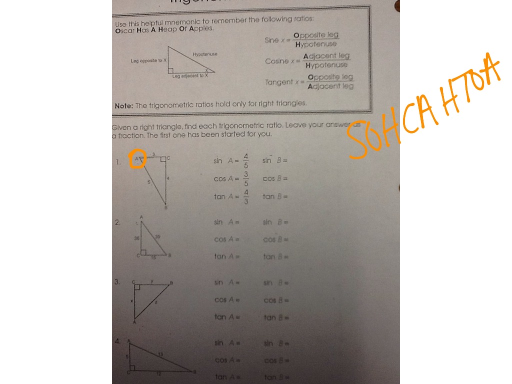 Trig Day 1 homework | Math | ShowMe