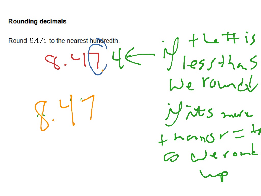 Rounding decimals | Math, Algebra | ShowMe