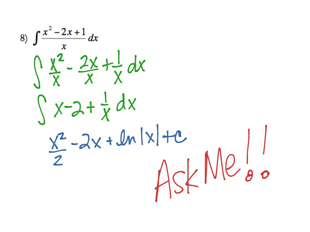 Integration with ln part 1 | Math, Calculus, Integrals | ShowMe