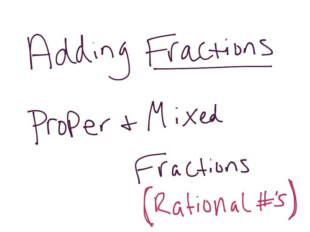 Adding Fractions(Rational Numbers) | Math | ShowMe