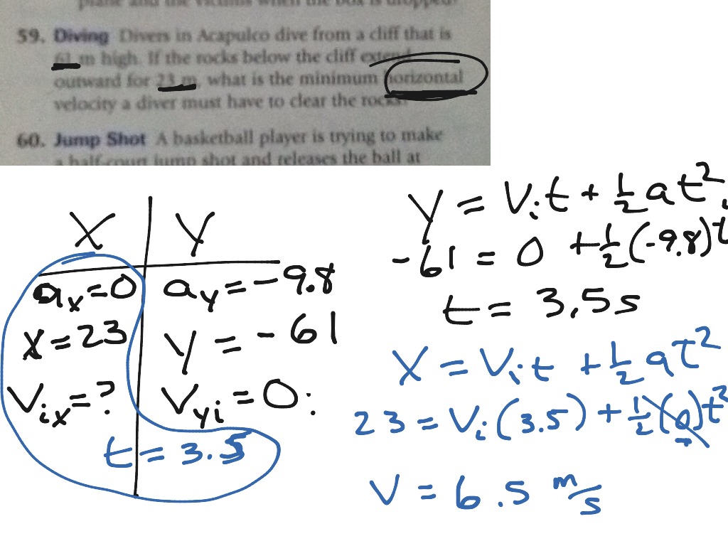 Horizontal projectile problem cp | Science, Physics, Kinematics | ShowMe