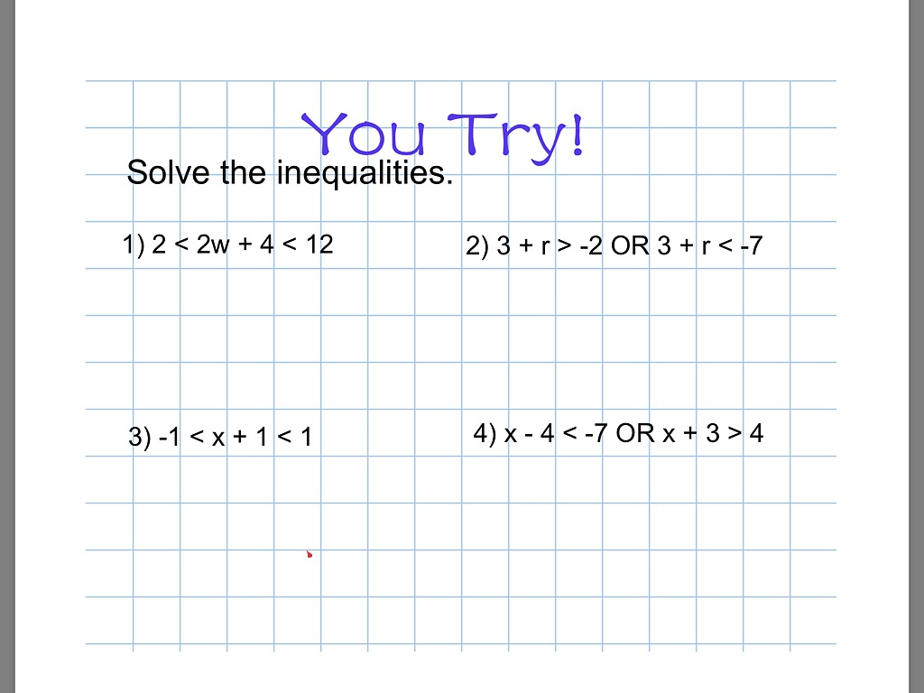 MORE Compound Inequalities | Math | ShowMe