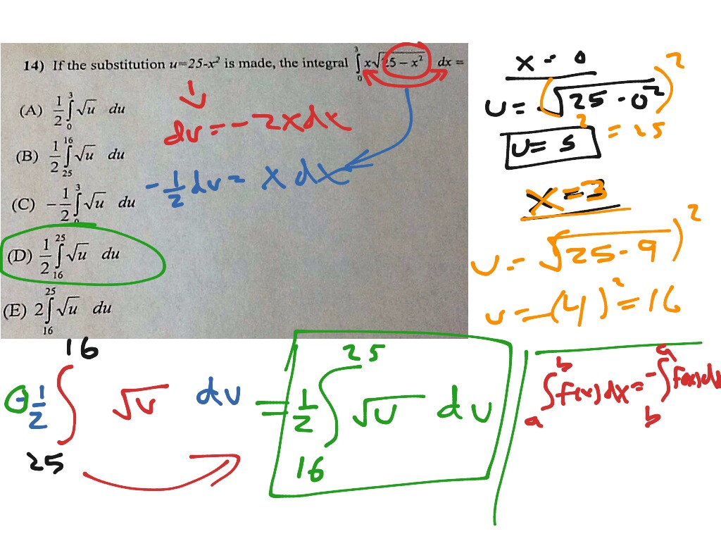 U sub practice test #14 | Math, Calculus | ShowMe