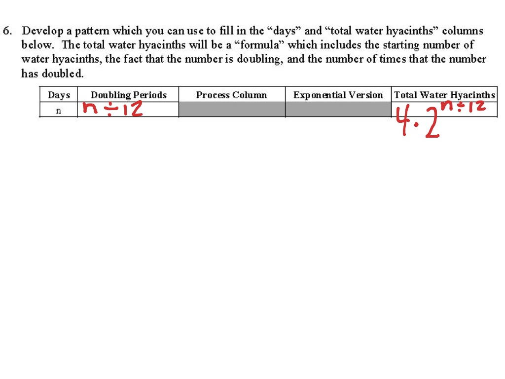#1-6 exponential growth | Math, Algebra | ShowMe