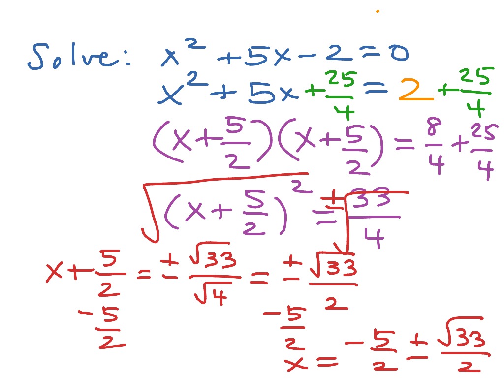 Completing the Square ex 2 | Math, Algebra 2, Completing the Square ...